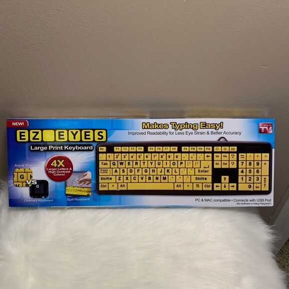 Allstar | Computers, Laptops & Parts | Ez Eyes Large Print High Contrast Keyboard Elderly Low ...